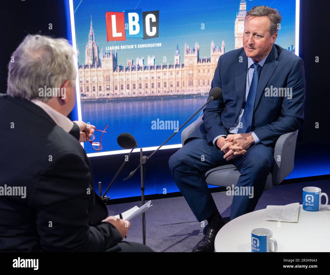 Former prime minster David Cameron pre-records an interview with LBC's ...