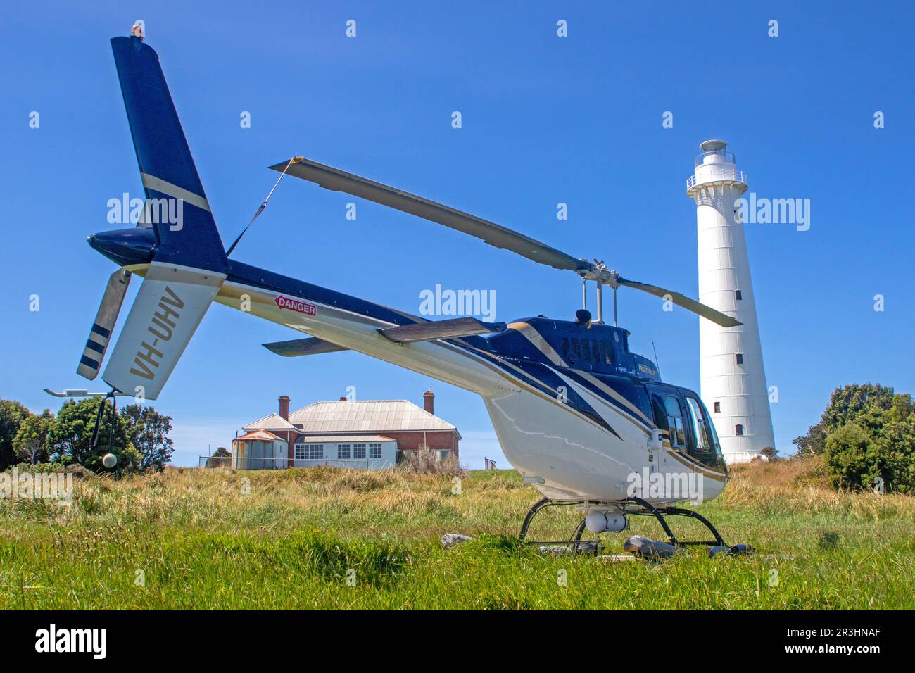 Helicopter at Tasman Island Lighthouse Stock Photo - Alamy