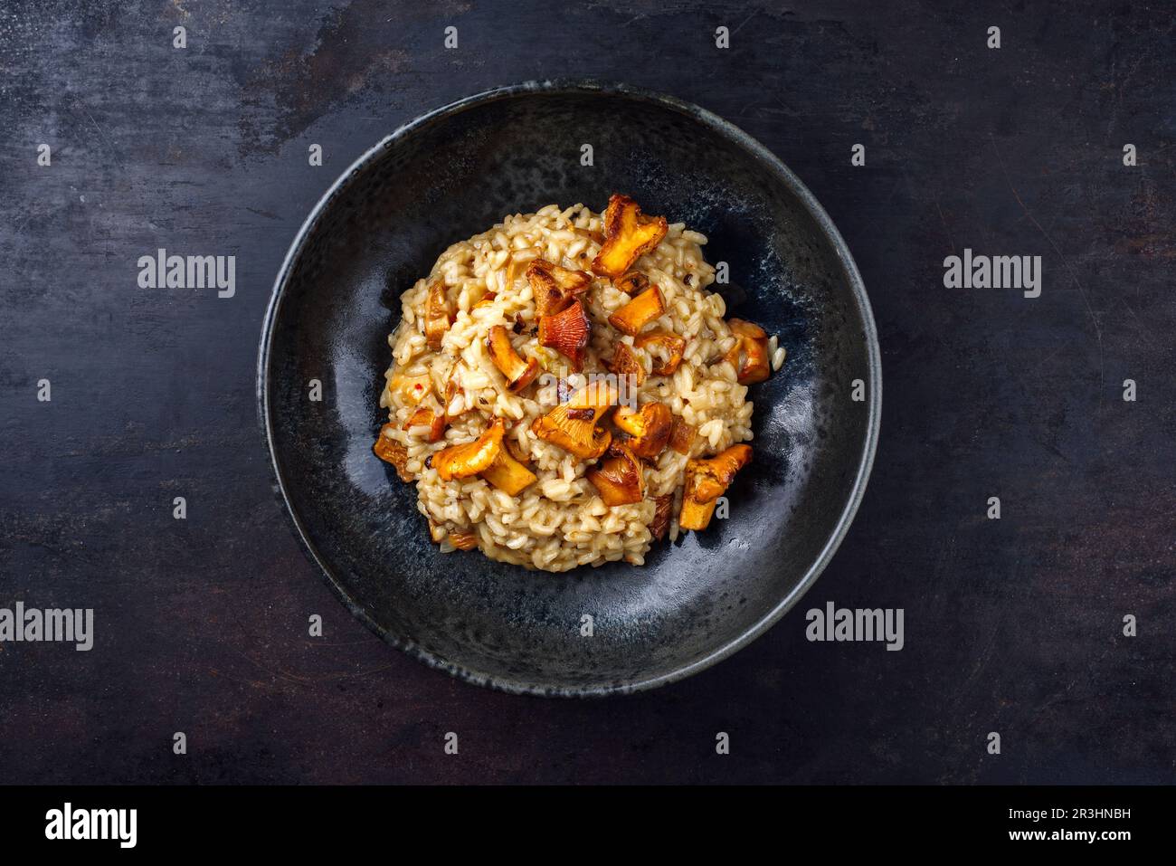 Traditional Italian risotto con finferli with fresh chanterelles and ...