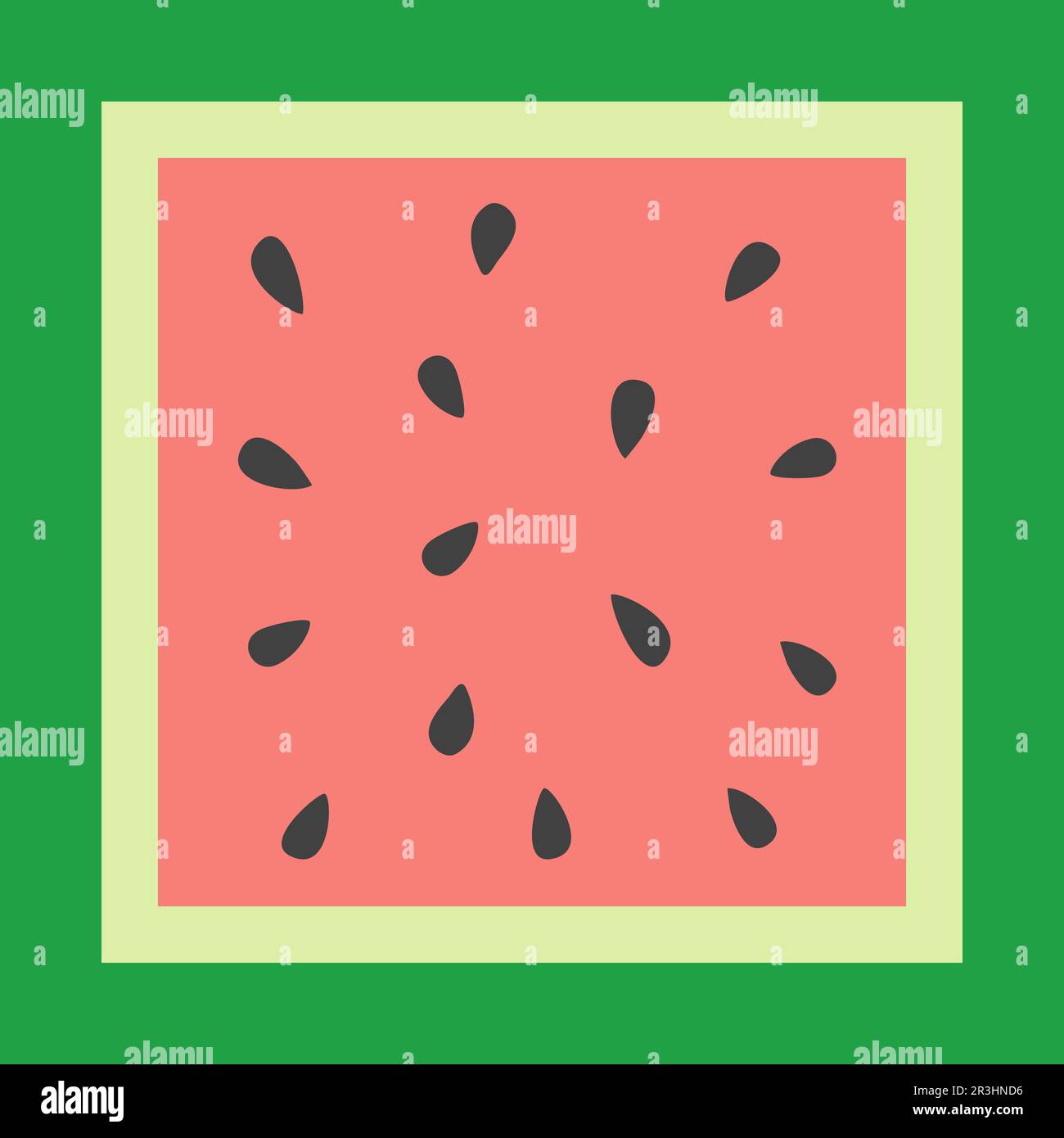 Background or template with square ripe watermelon slice, tile for ...