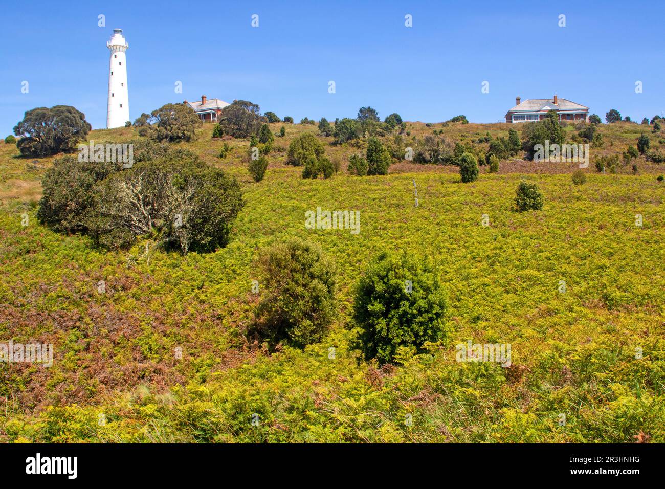 Tasman Island Lighthouse and lighthouse keeper cottages Stock Photo - Alamy
