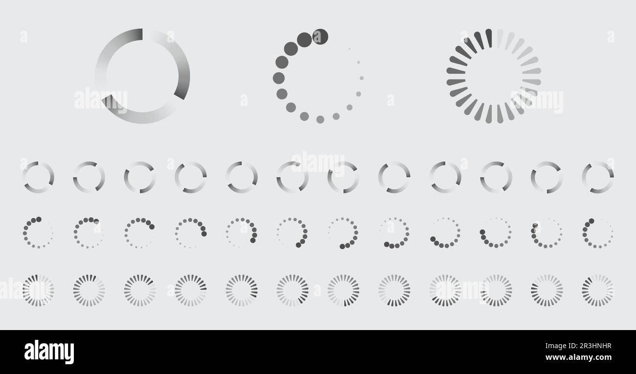 Circular Loading Buffering Icons Vector Set Video Ready for Animation Gif All Keyframes Frames ...