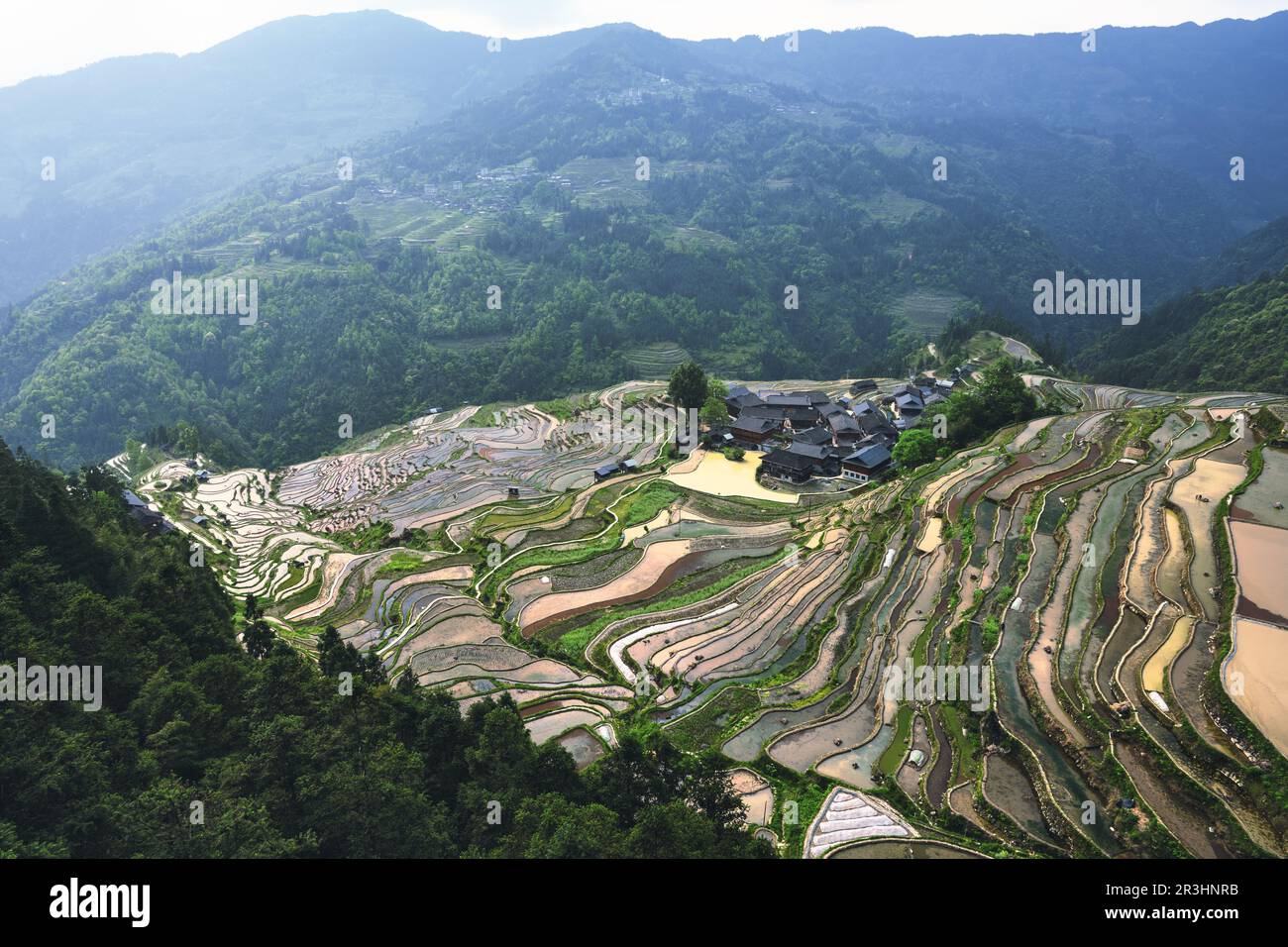 Terrace rice cultivation sunset hi-res stock photography and images - Alamy