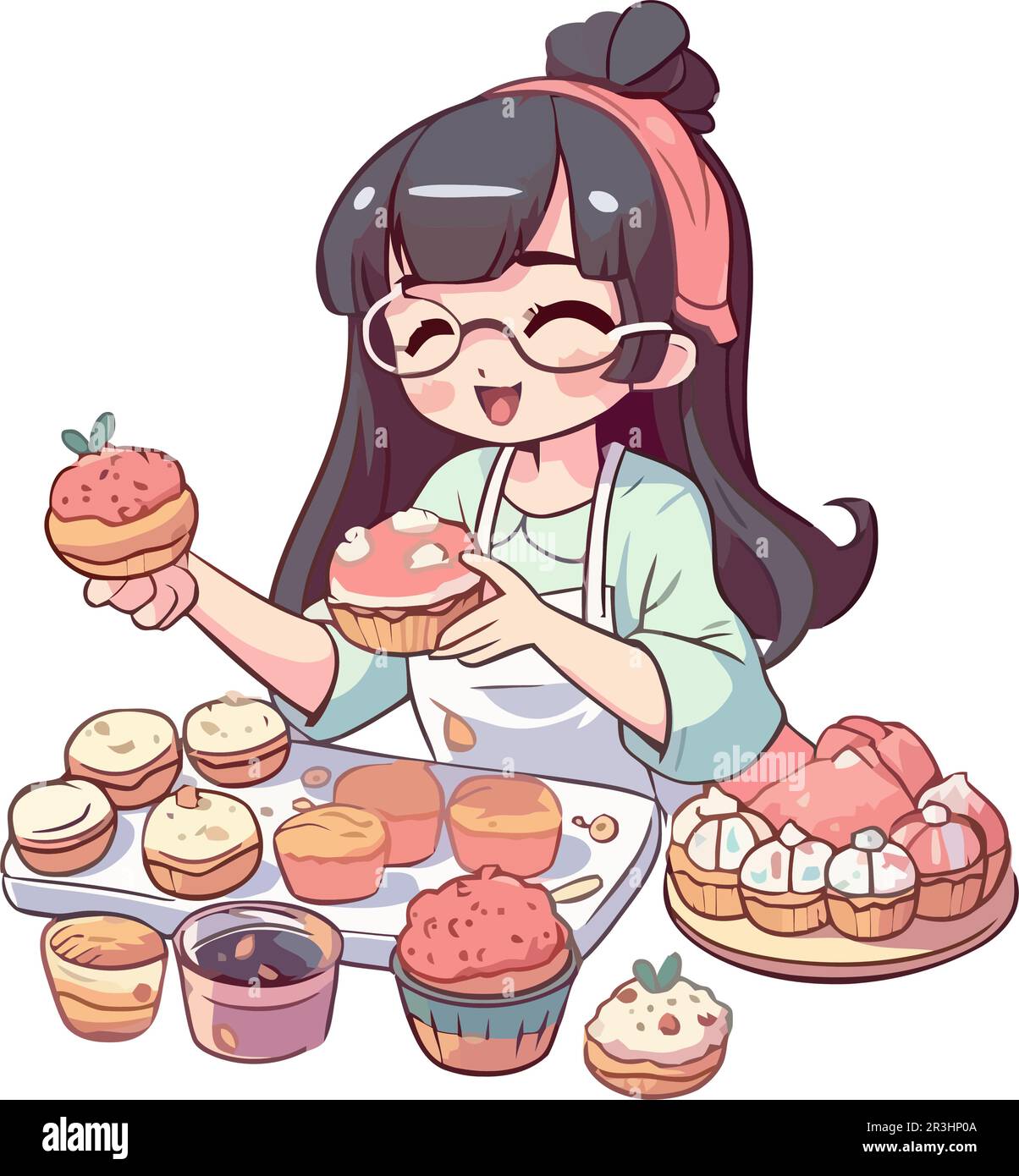 Chibi Eating Cupcake