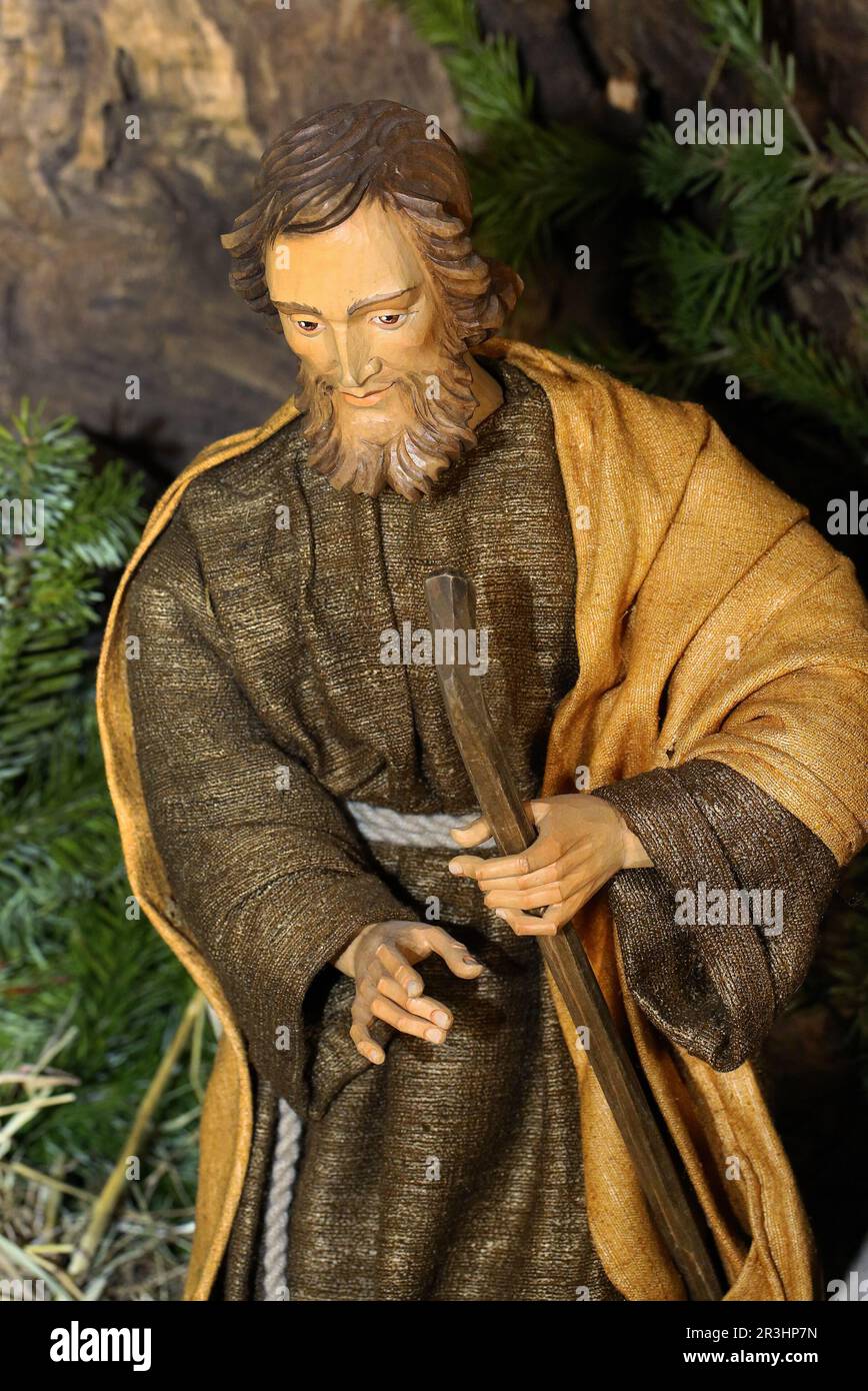 Nativity figurine, Joseph Stock Photo - Alamy