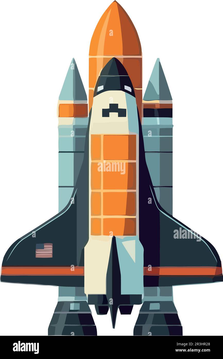 Futuristic spaceship through galaxy, symbolizing progress Stock Vector ...