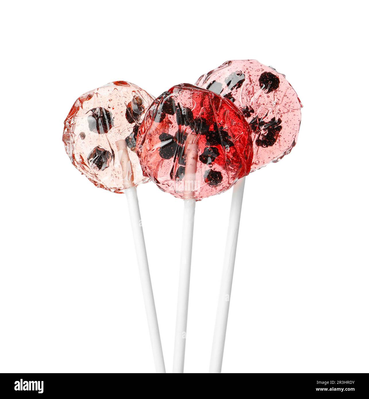 Sweet colorful lollipops with berries on white background Stock Photo ...