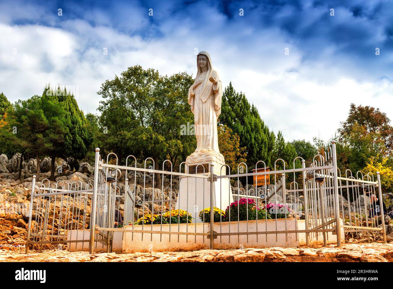 Blessed Virgin Mary Statue on Apparition hill Stock Photo - Alamy