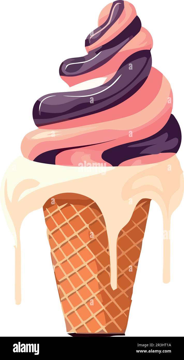 Sweet symbol of summer chocolate ice cream cone Stock Vector Image ...