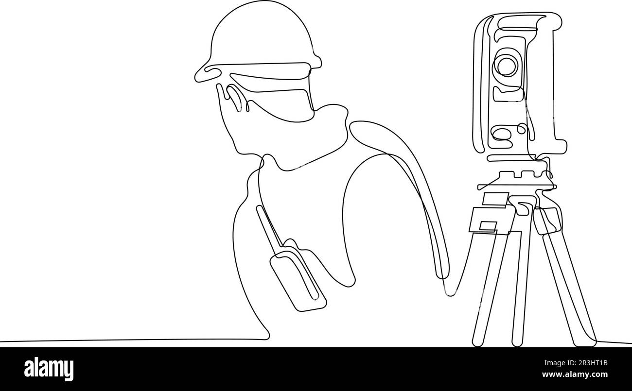 Close up of Caucasian worker with helmet on head using tablet for work ...