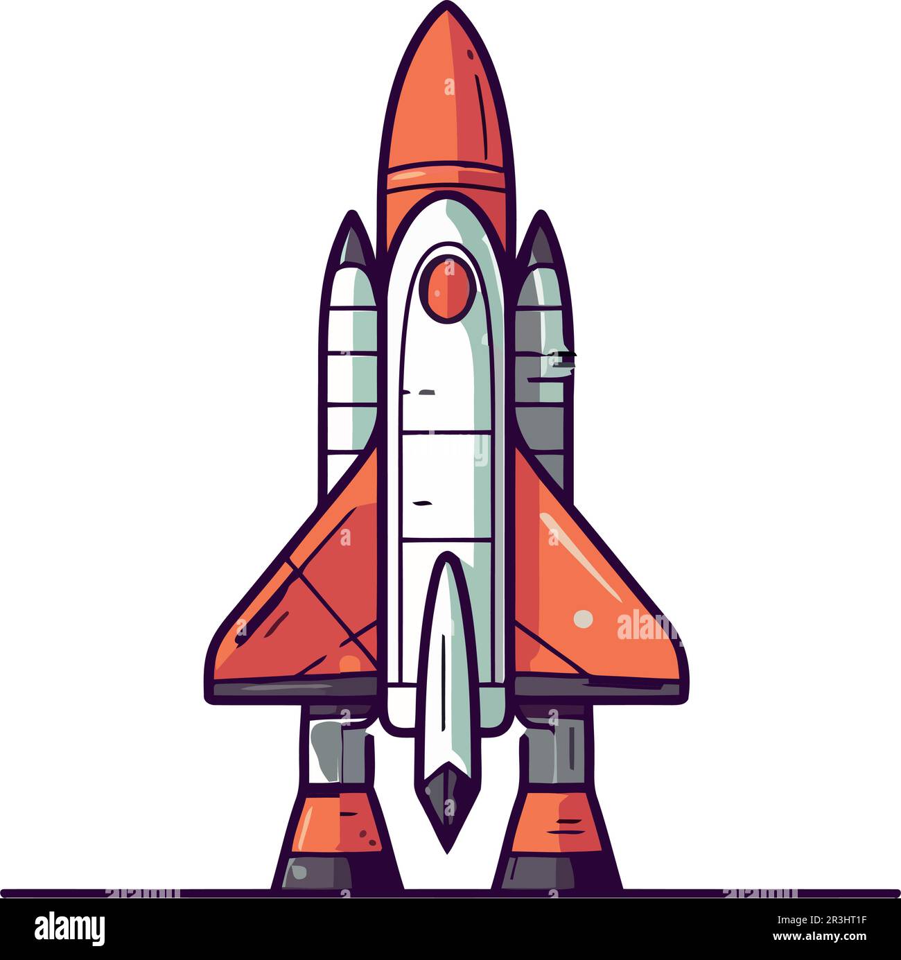 Flying spaceship symbolizes progress in space Stock Vector Image & Art ...