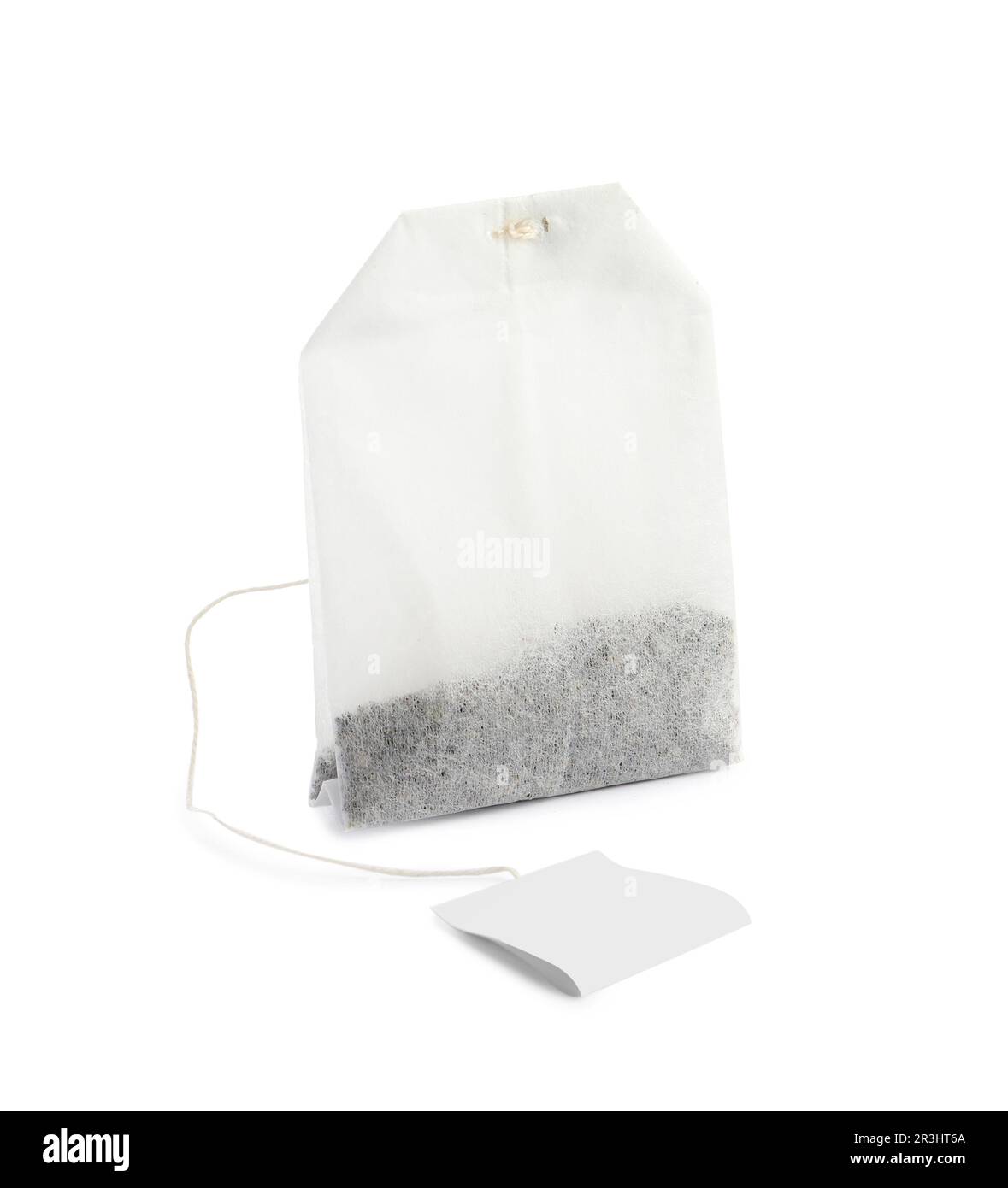 New tea bag with tab isolated on white Stock Photo - Alamy