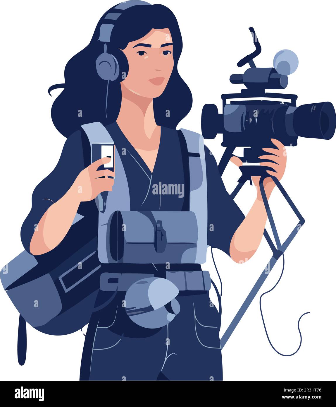 Standing holding camera journalist Stock Vector Images - Alamy