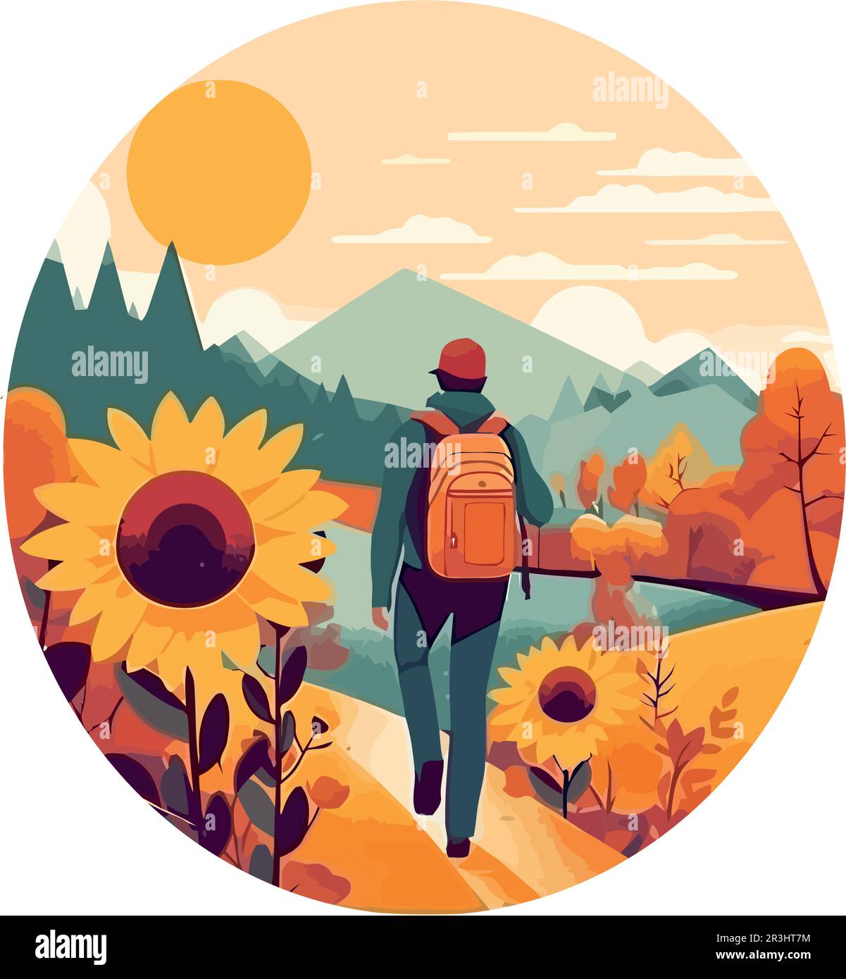 Walking through the countryside Stock Vector Images - Alamy