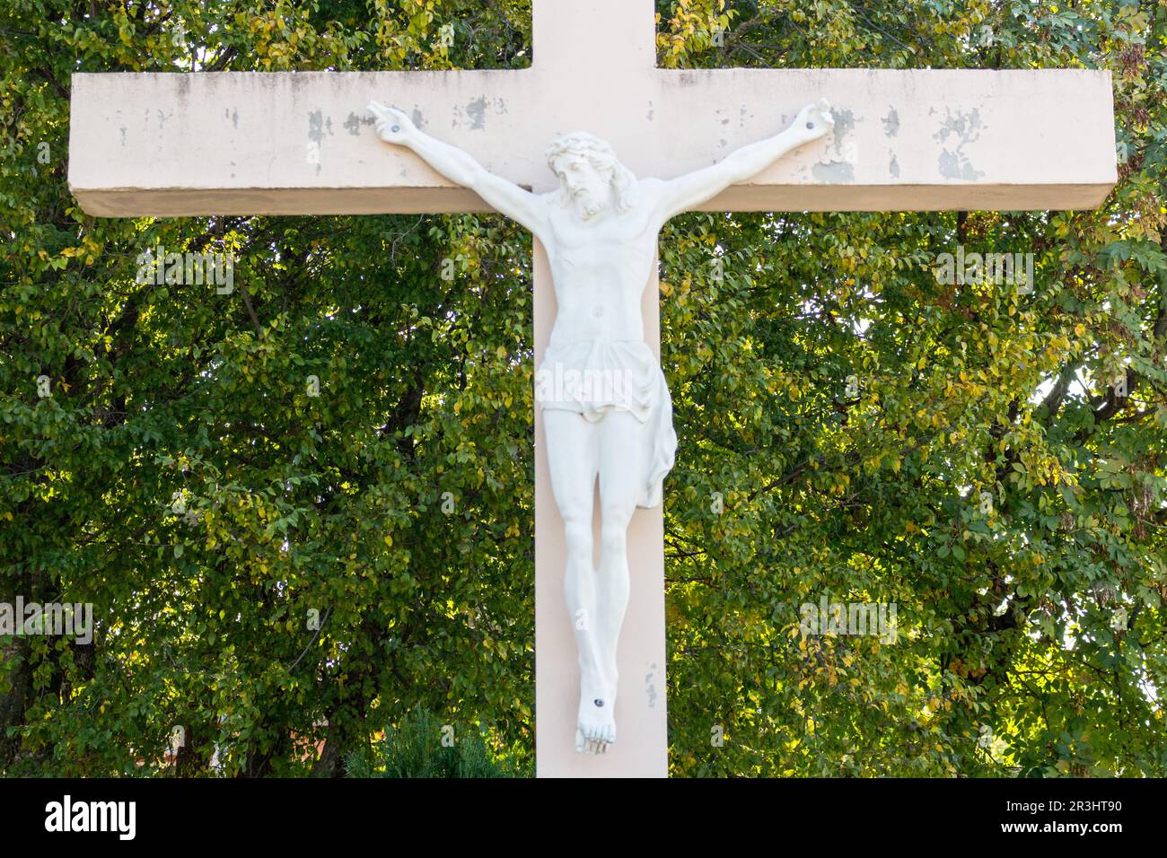 White Cross at Apparition Mountain in Medugorje Stock Photo - Alamy