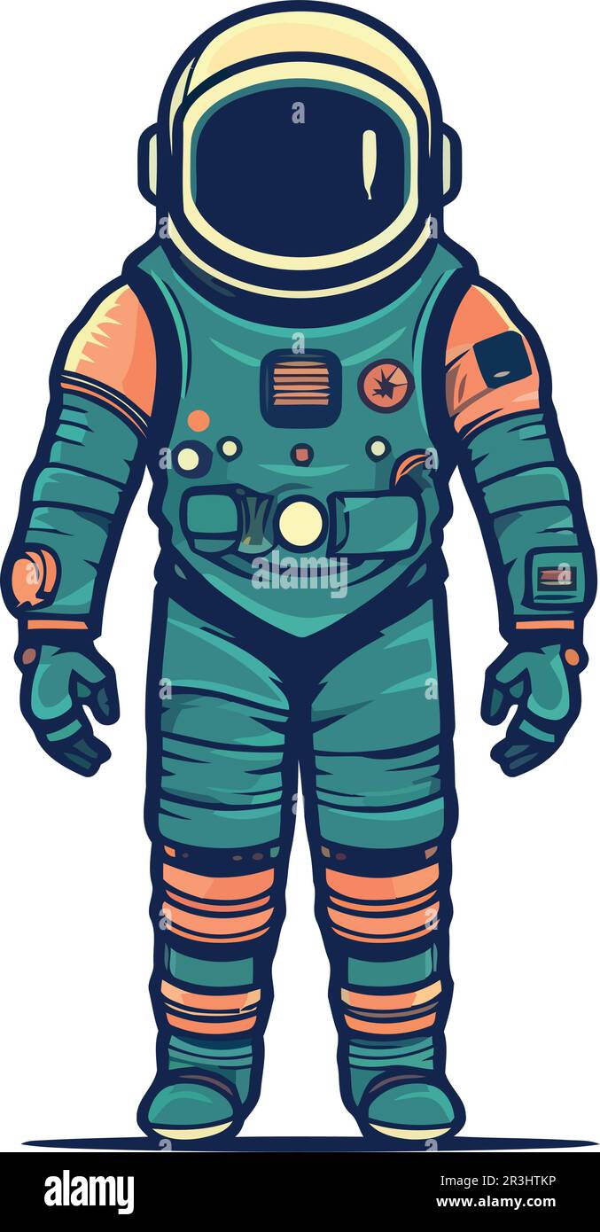Futuristic astronaut cyborg standing in space suit Stock Vector Image ...