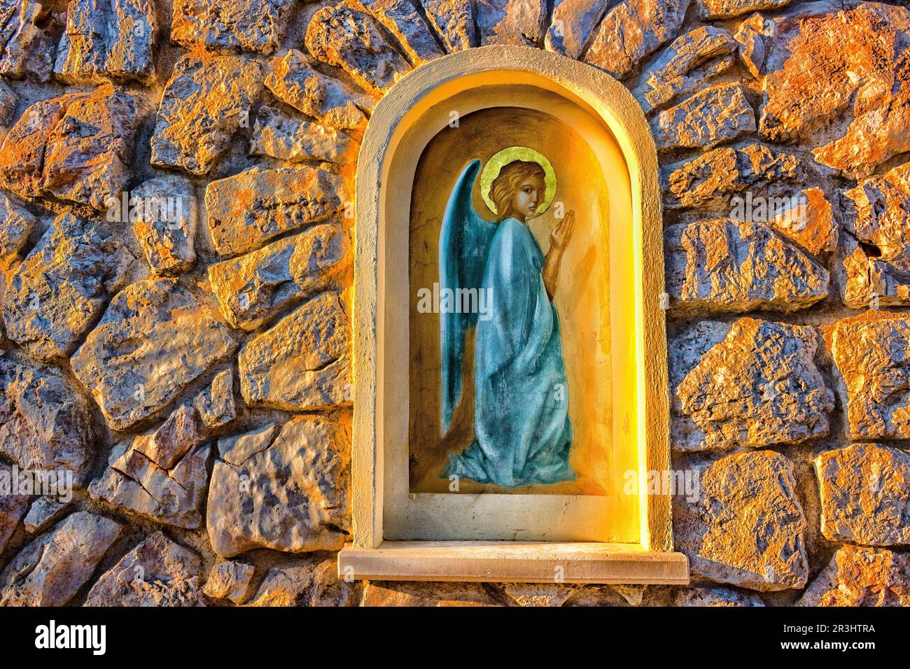 Aedicula with painted angel in Medjugorje Stock Photo - Alamy