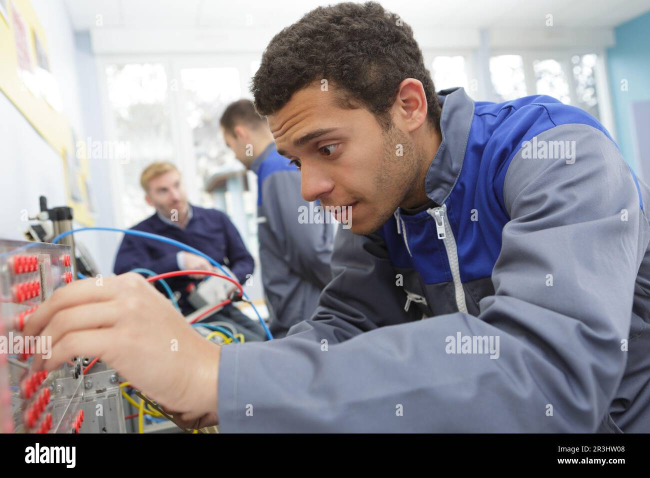 man with a cable connection Stock Photo - Alamy