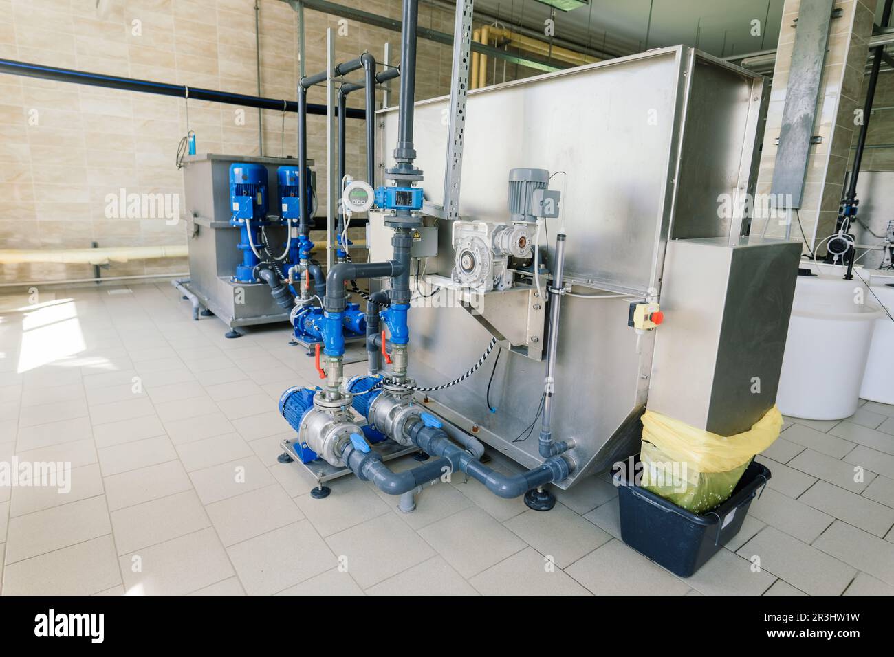 Pressure sensor in an industrial boiler room. Barometer in the heating ...