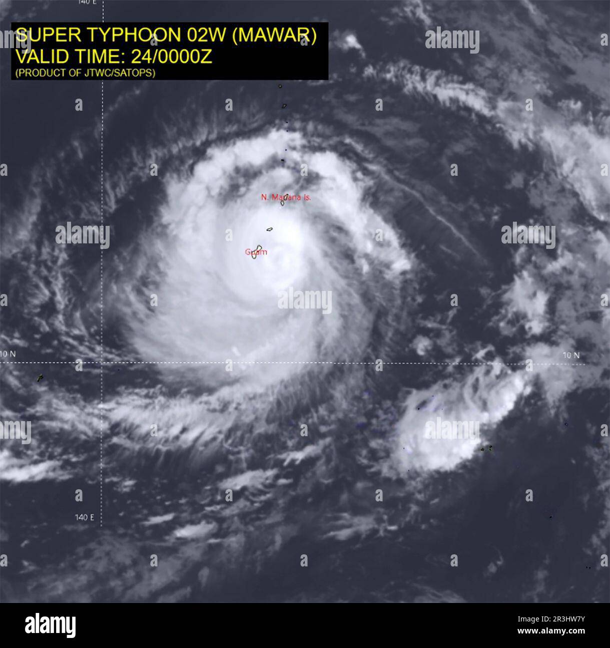 This infrared satellite image from the Joint Typhoon Warning Center ...