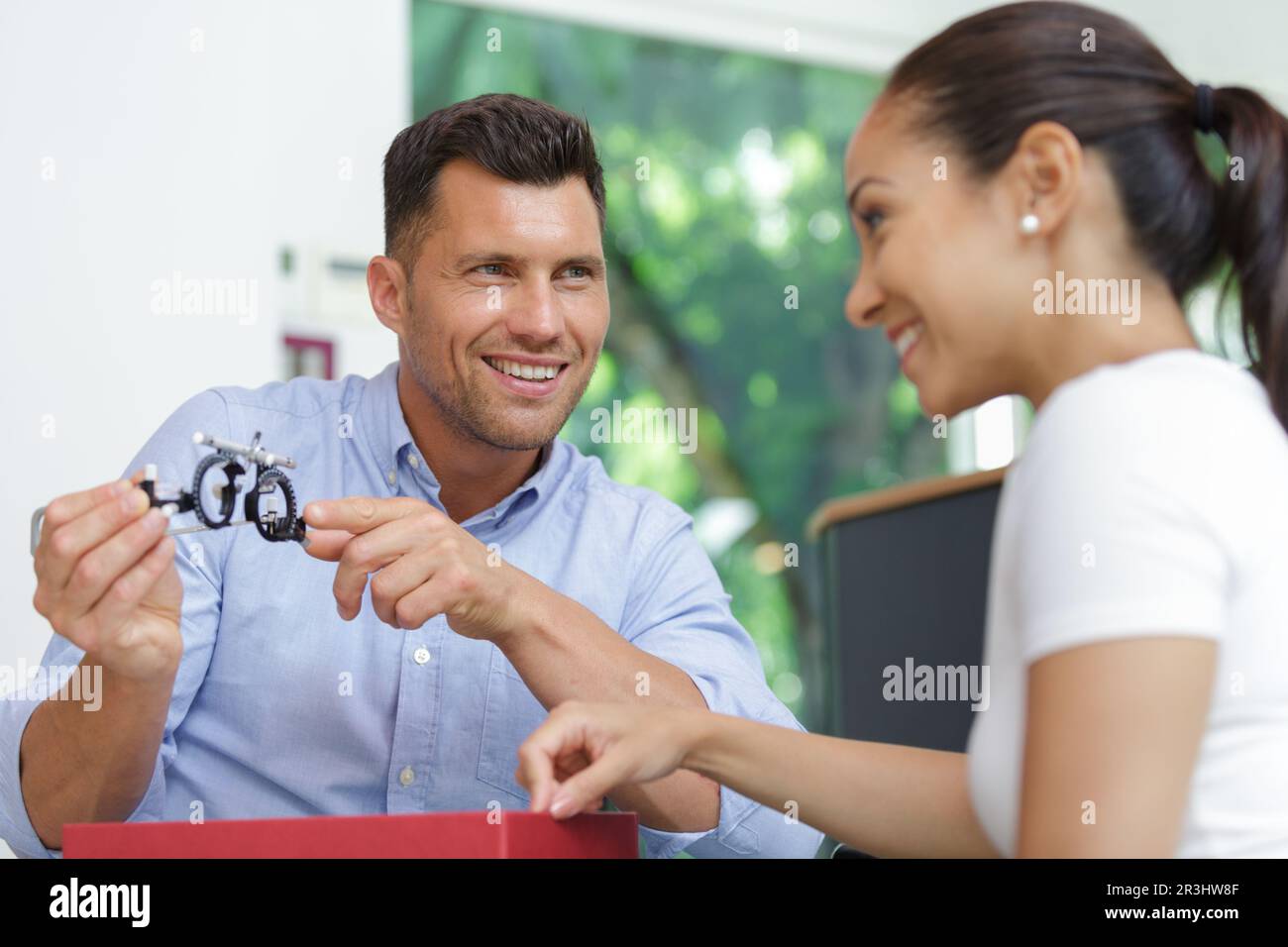 Woman having eyesight test hi-res stock photography and images - Alamy