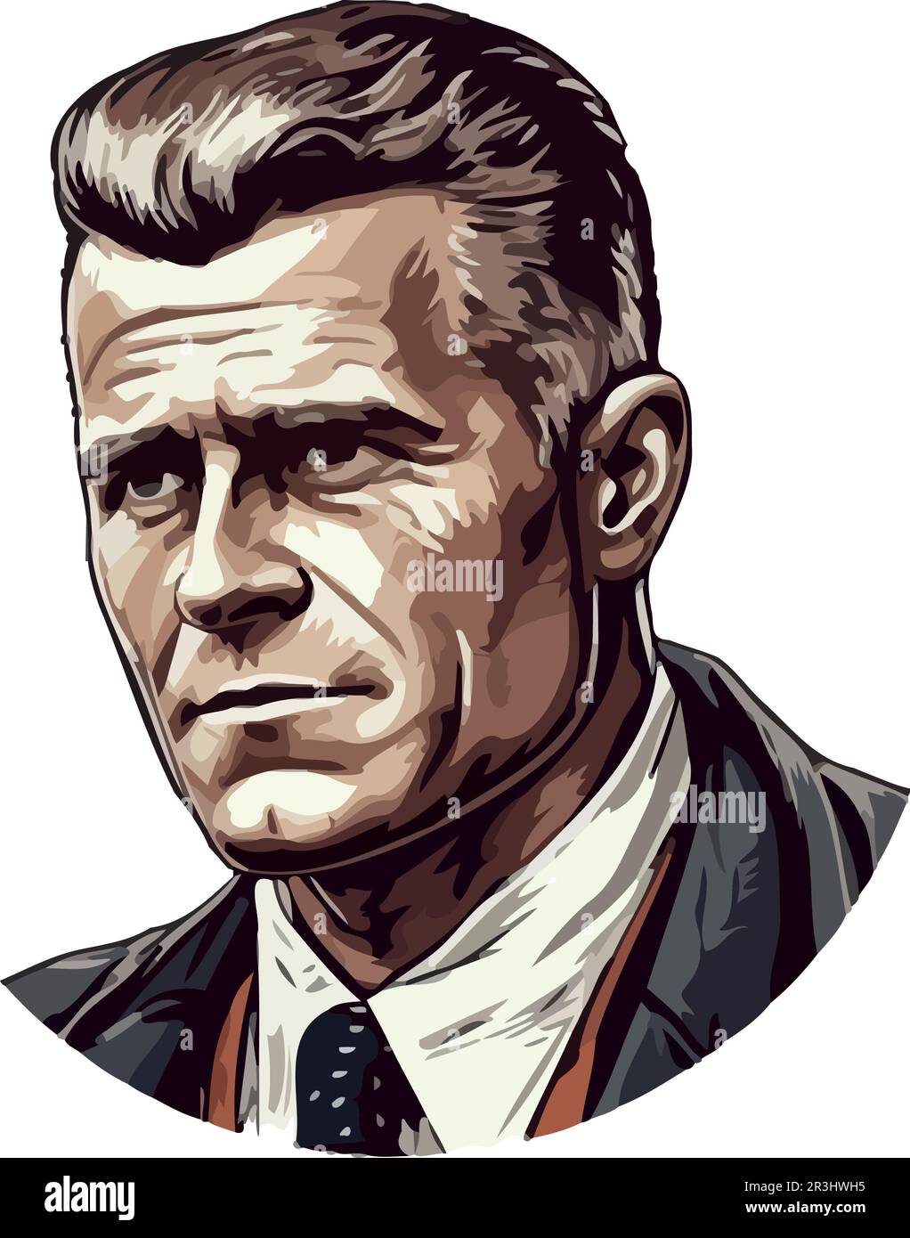 Sad businessman in suit, facing emotional stress Stock Vector Image ...