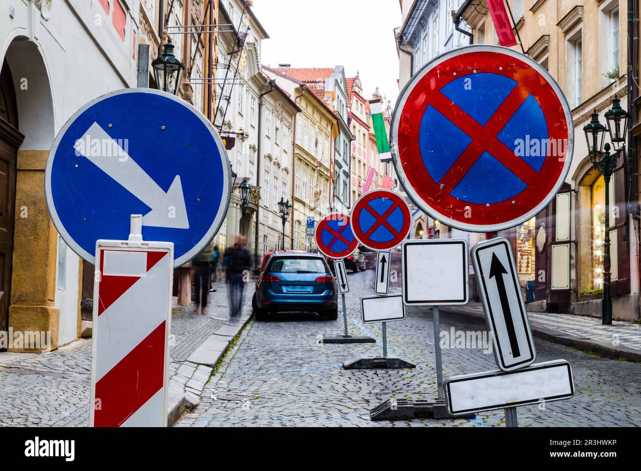 Road signs in Prague Stock Photo - Alamy