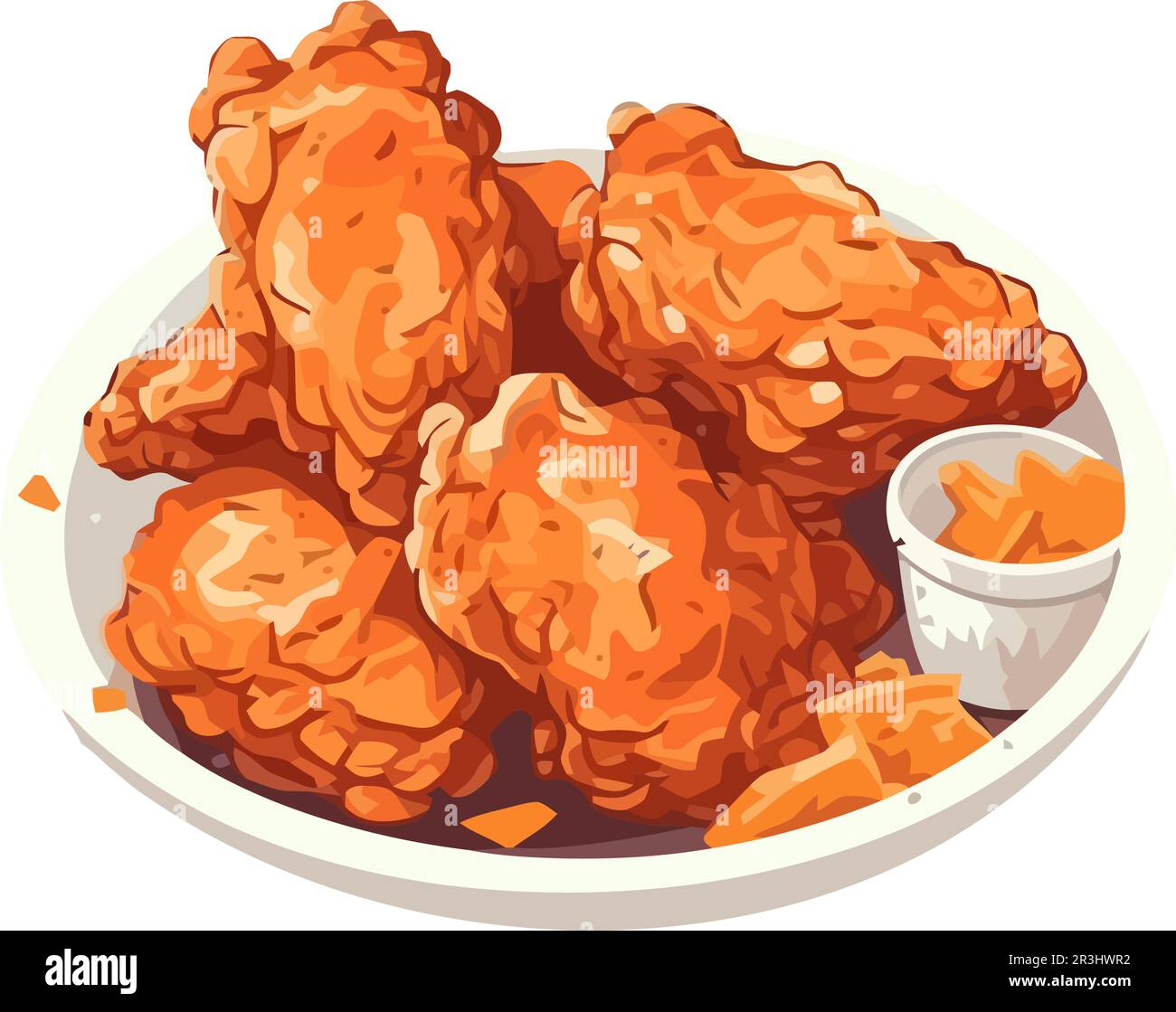 Food fried chicken served Stock Vector Images - Alamy