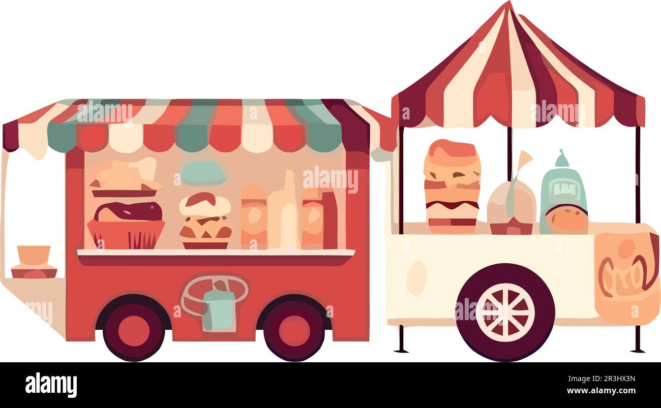 Ice cream cart in Stock Vector Images - Alamy