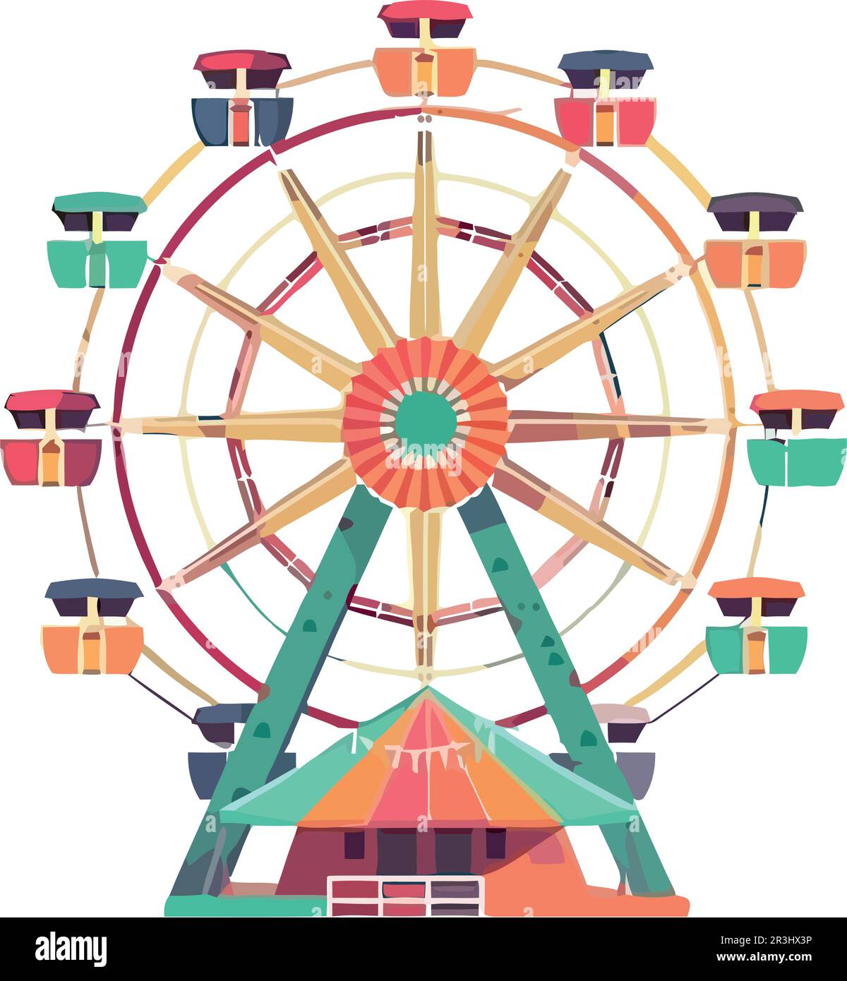carnival wheel panoramic with tent icon Stock Vector Image & Art - Alamy