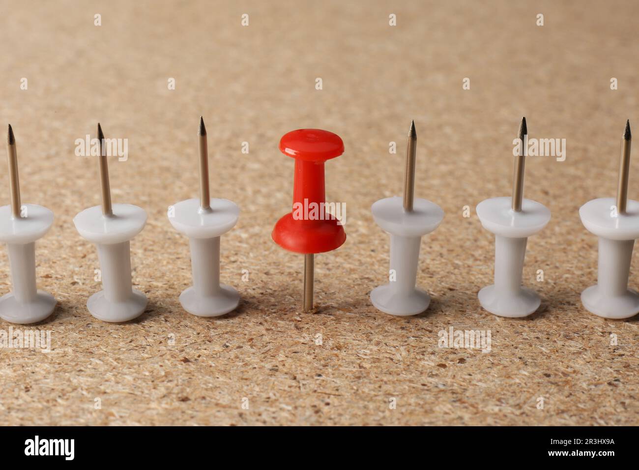 Recruitment process, job competition concept. Red pin as best applicant ...