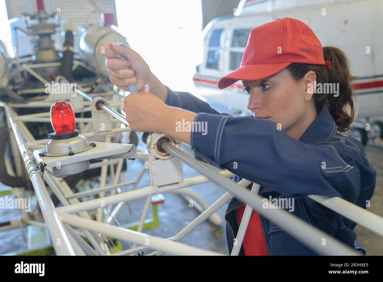female helicopter maintenance worker Stock Photo - Alamy