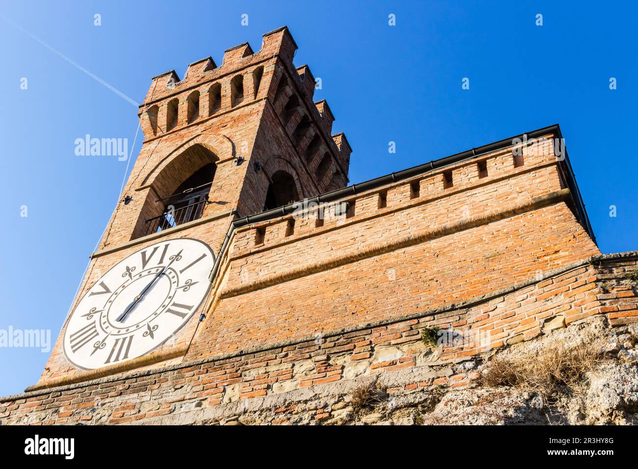 Medieval crenellated brick wall clock hi-res stock photography and ...