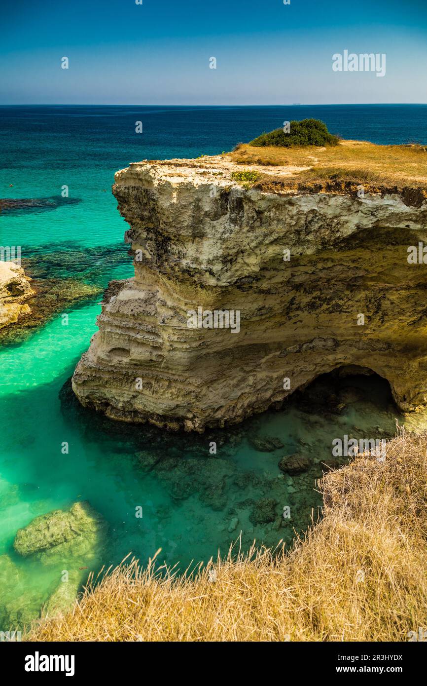 Stacks on the coast of Apulia in Italy Stock Photo - Alamy