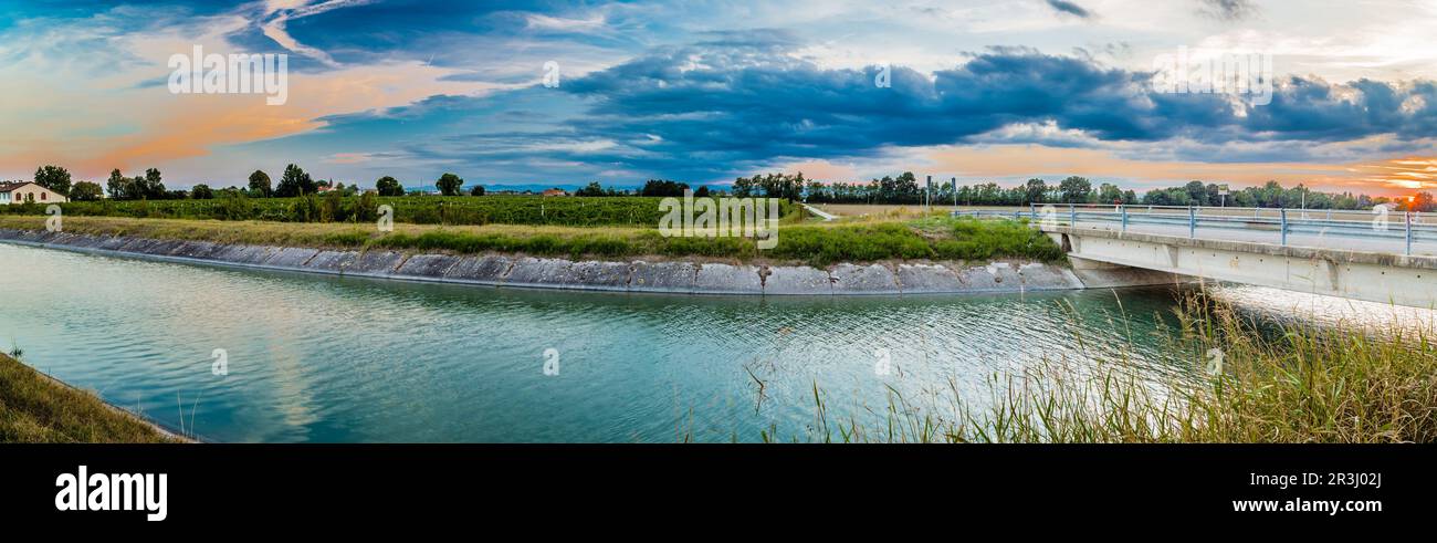 Bridge on channel for irrigation Stock Photo - Alamy