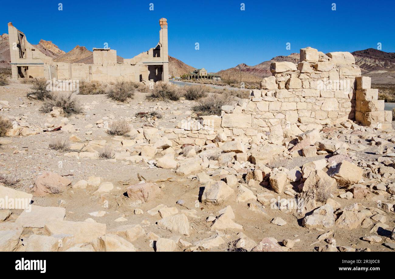 The ghost town of Rhyolite in Nevada Stock Photo - Alamy