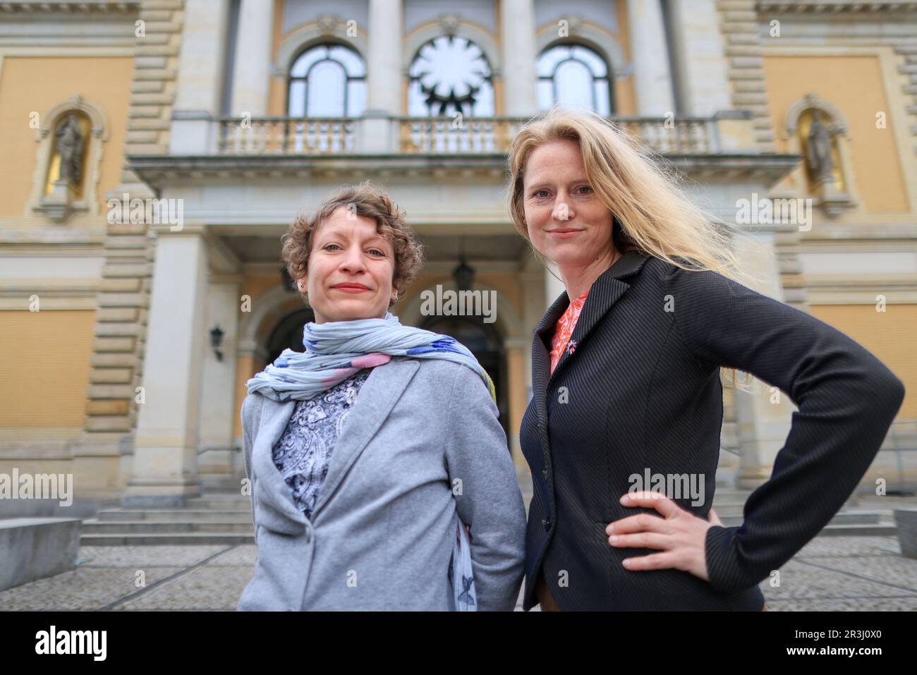 16 May 2023, Saxony-Anhalt, Halle (Saale): Mille Maria Dalsgaard (r ...