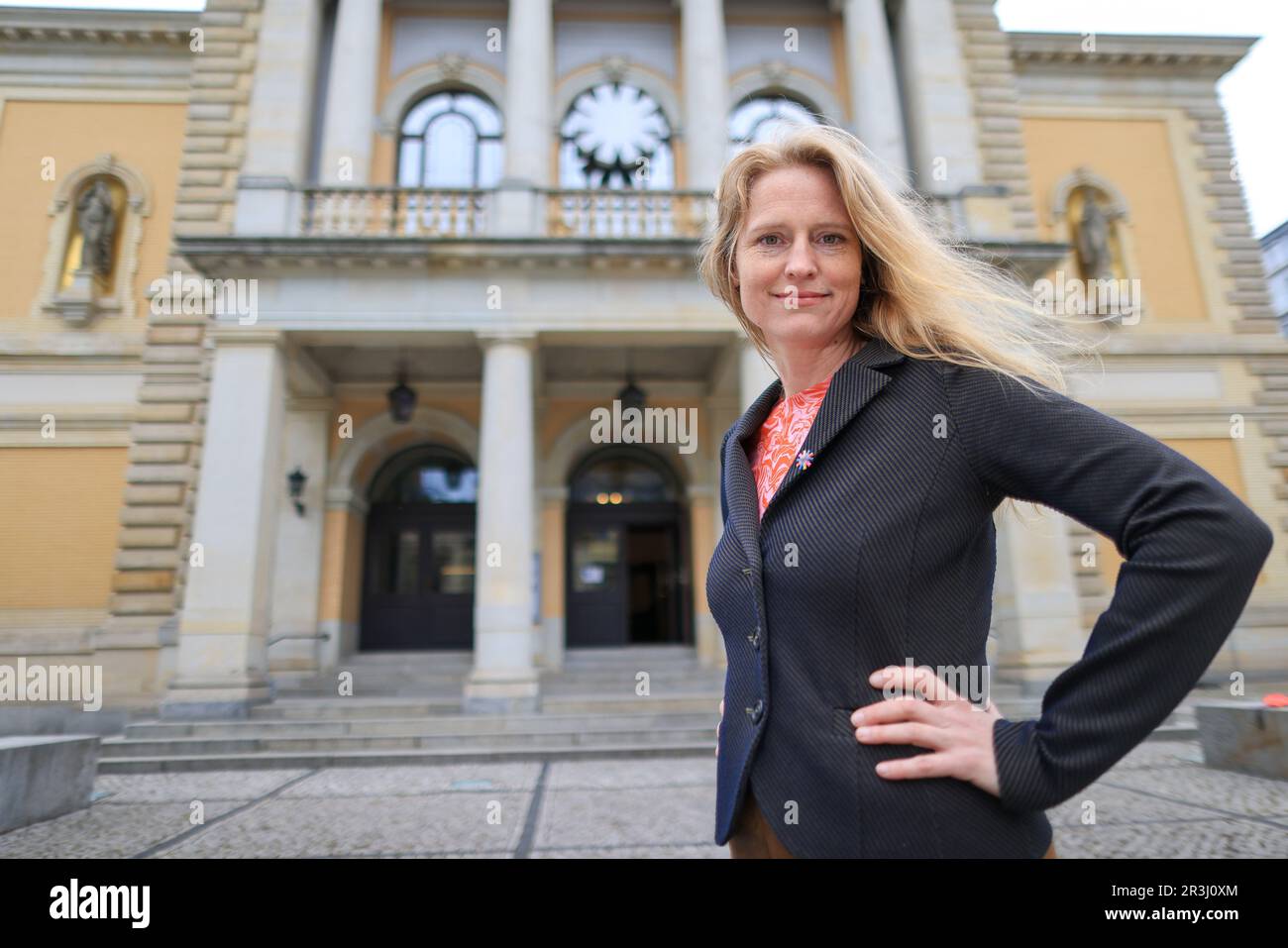 16 May 2023, Saxony-Anhalt, Halle (Saale): Danish Mille Maria Dalsgaard ...