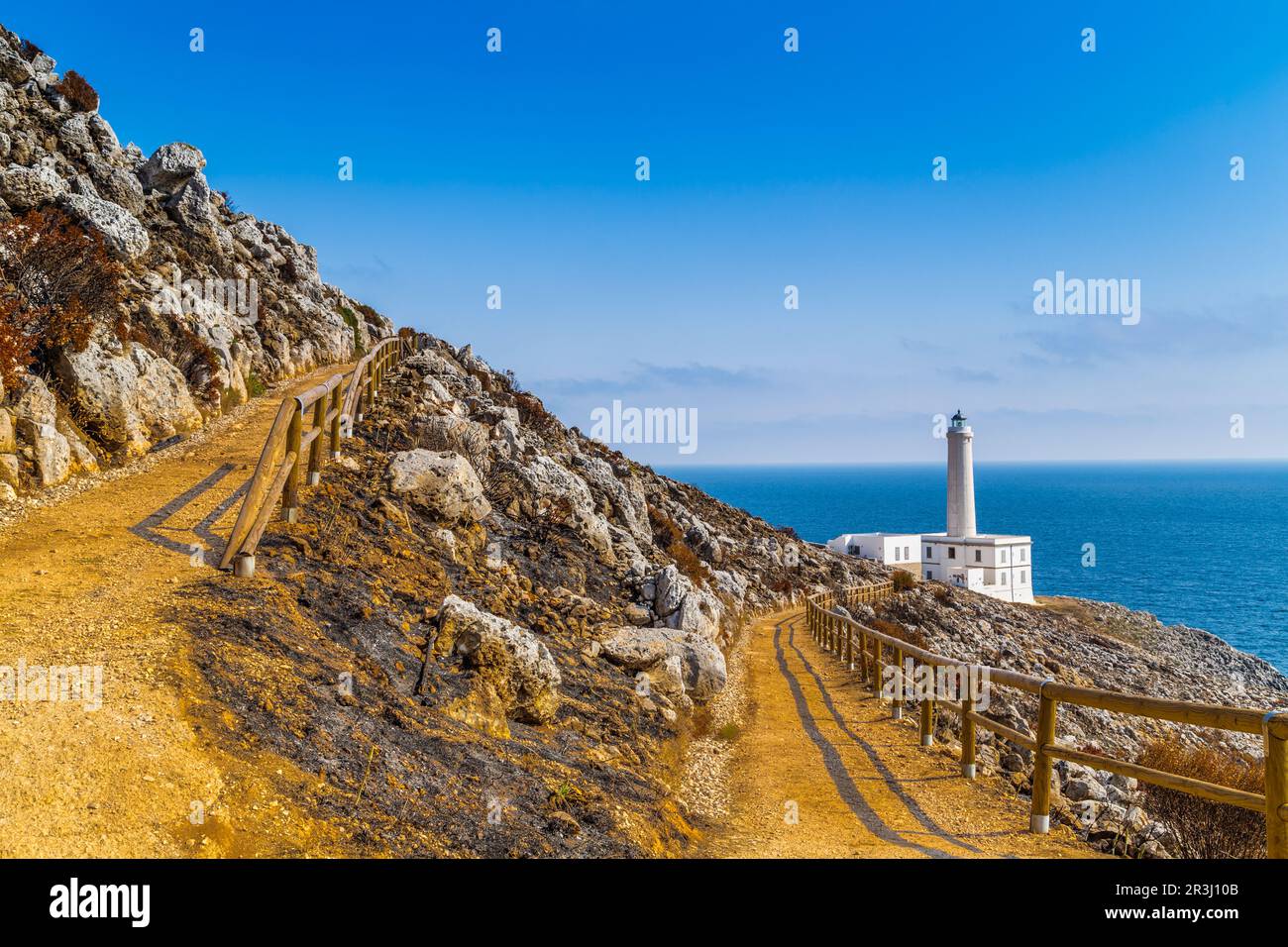 The lighthouse of Cape of Otranto in Italy Stock Photo - Alamy