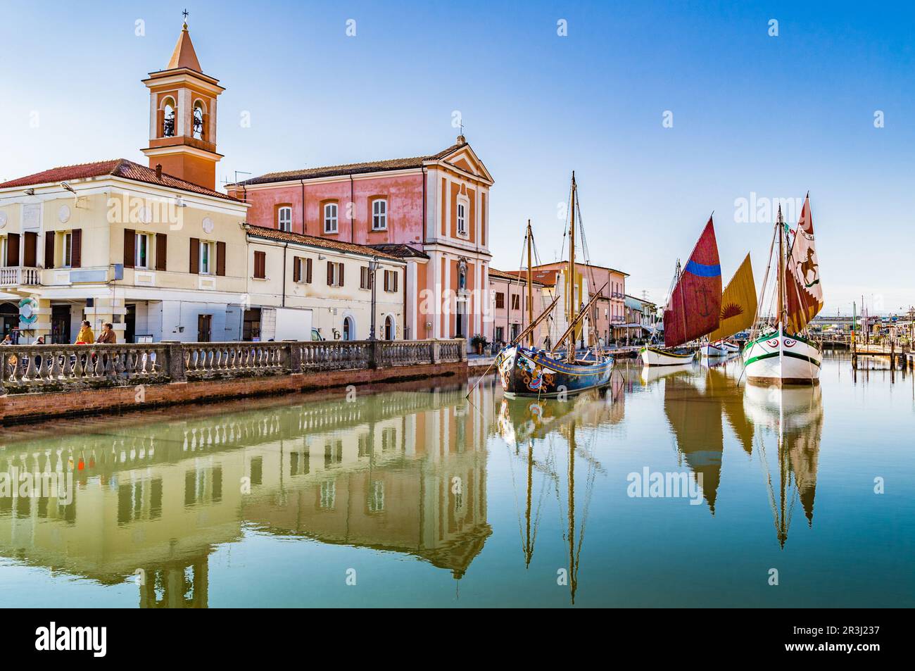 Boats on Italian Canal Port Stock Photo - Alamy