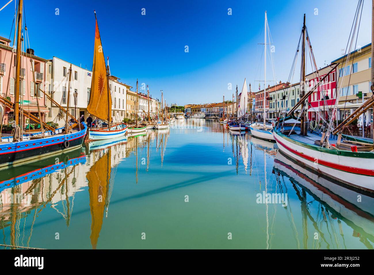 Boats on Italian Canal Port Stock Photo - Alamy
