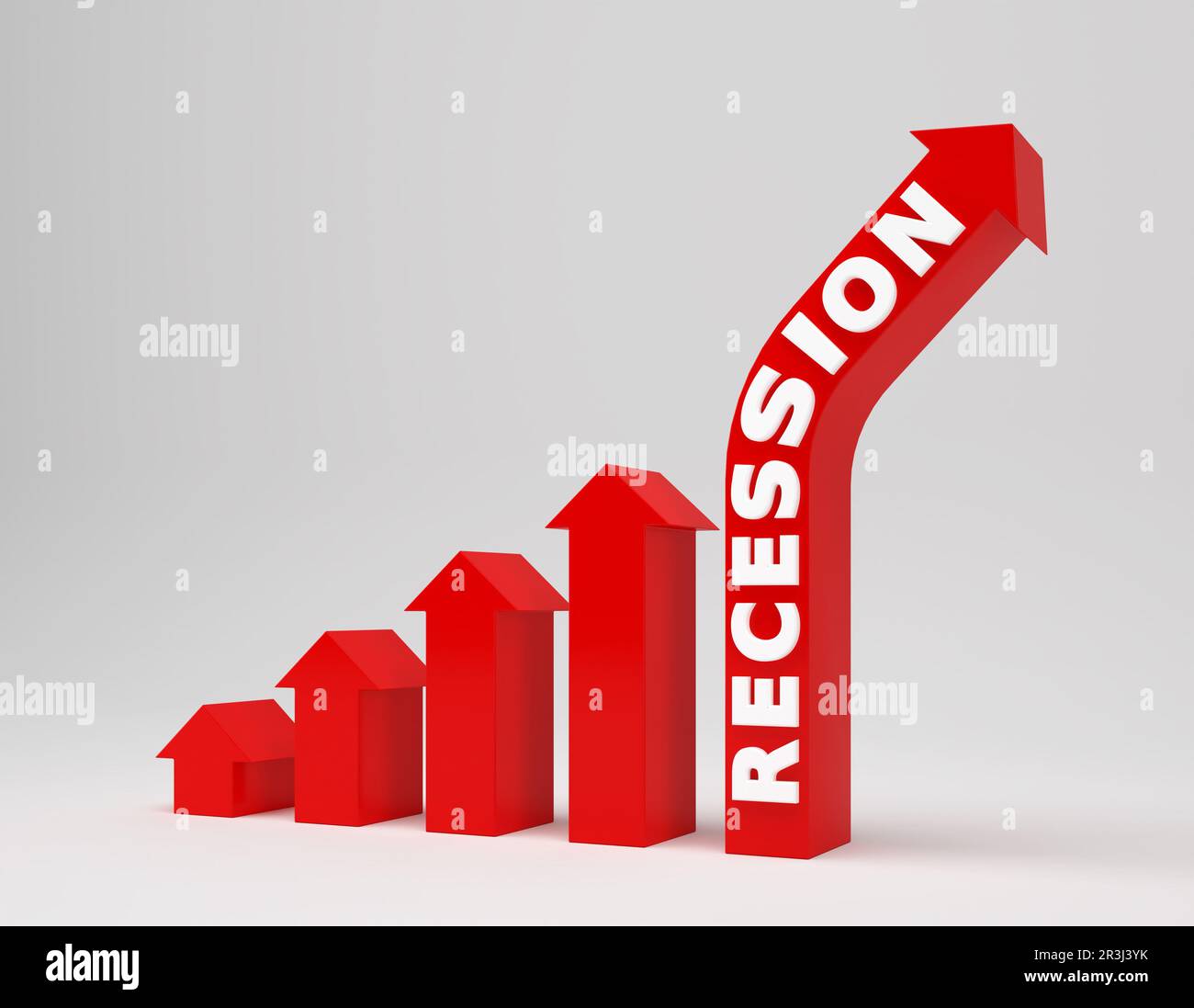 Shopping cart with increasing inflation - 3D illustration Stock Photo ...