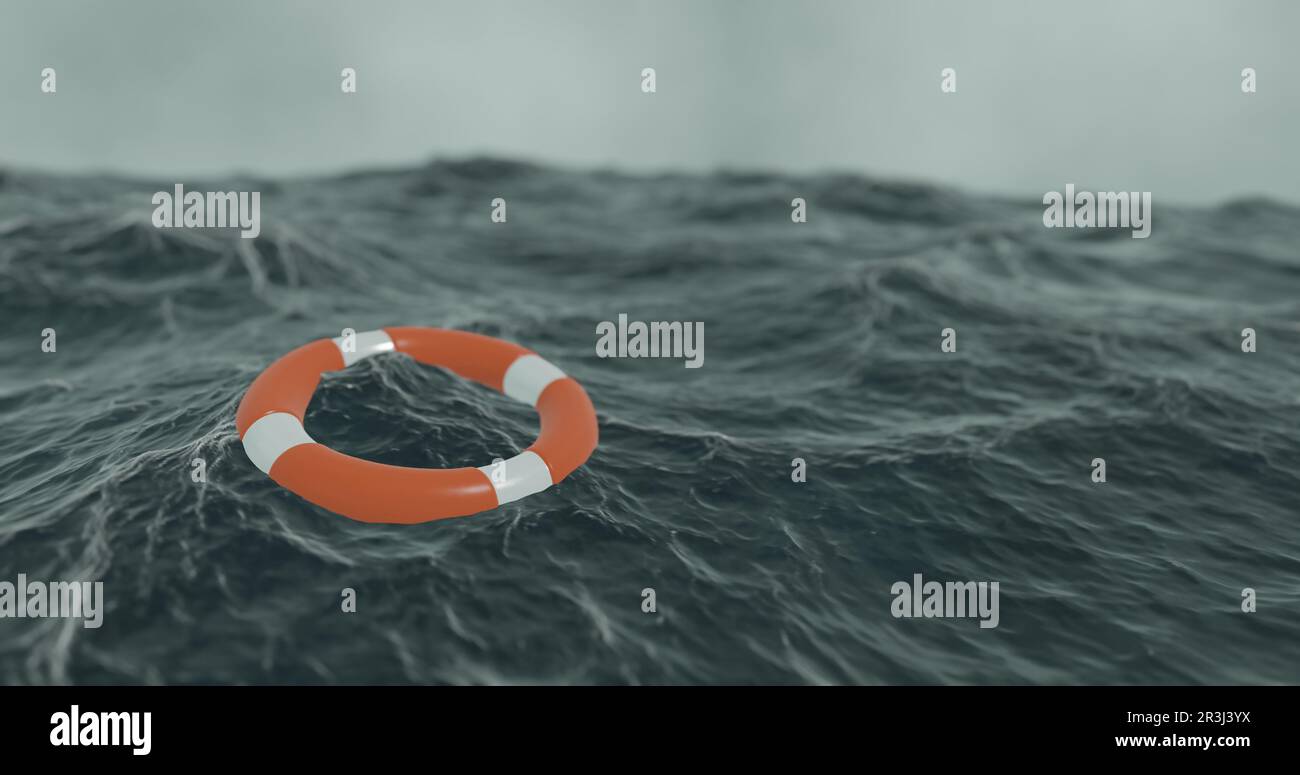 3d render of choppy rough sea with waves in storm water Stock Photo - Alamy