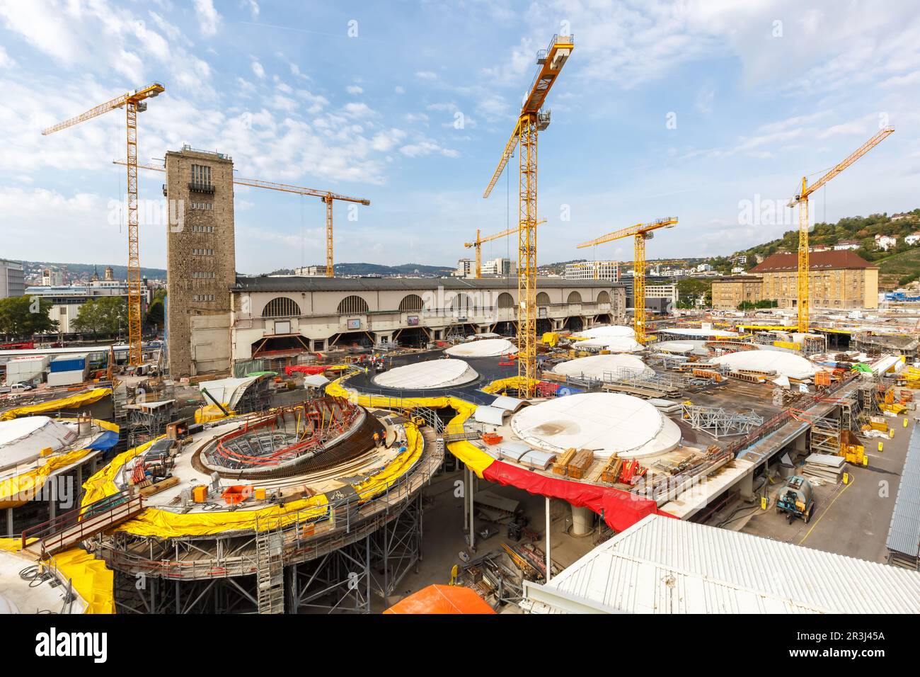 Stuttgart 21 construction site new main station for Deutsche Bahn DB in ...