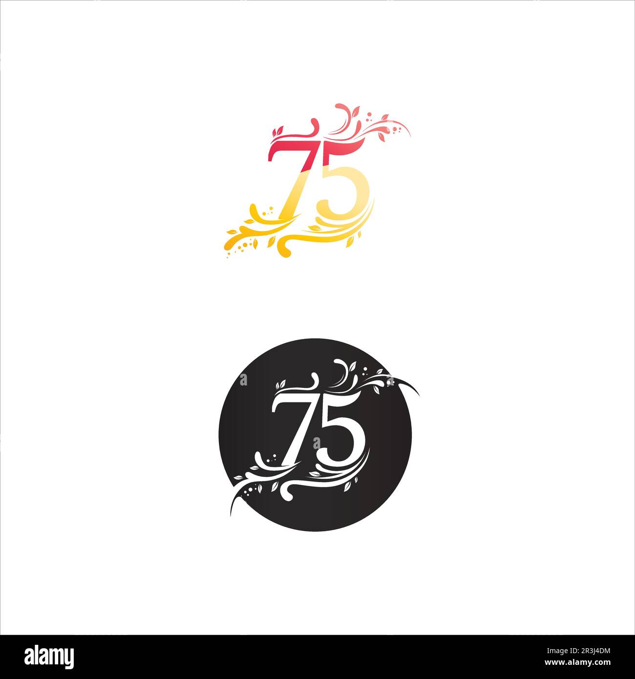 Happy New Year vector design and text number 75 Stock Vector Image ...