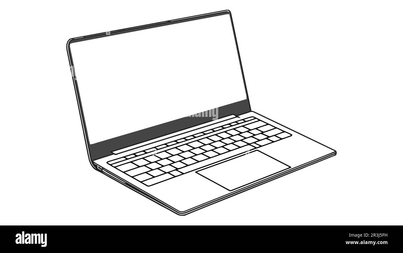 Laptop vector icon, logo, mockup isolated on white background Stock ...