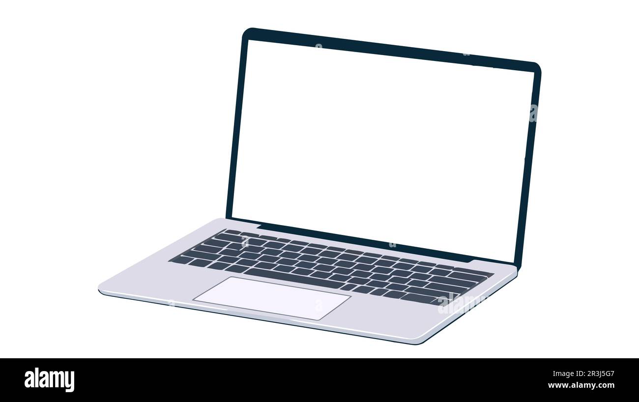Laptop vector icon, logo, mockup isolated on white background Stock ...