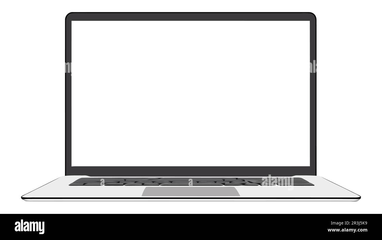 Laptop vector icon, logo, mockup isolated on white background Stock ...