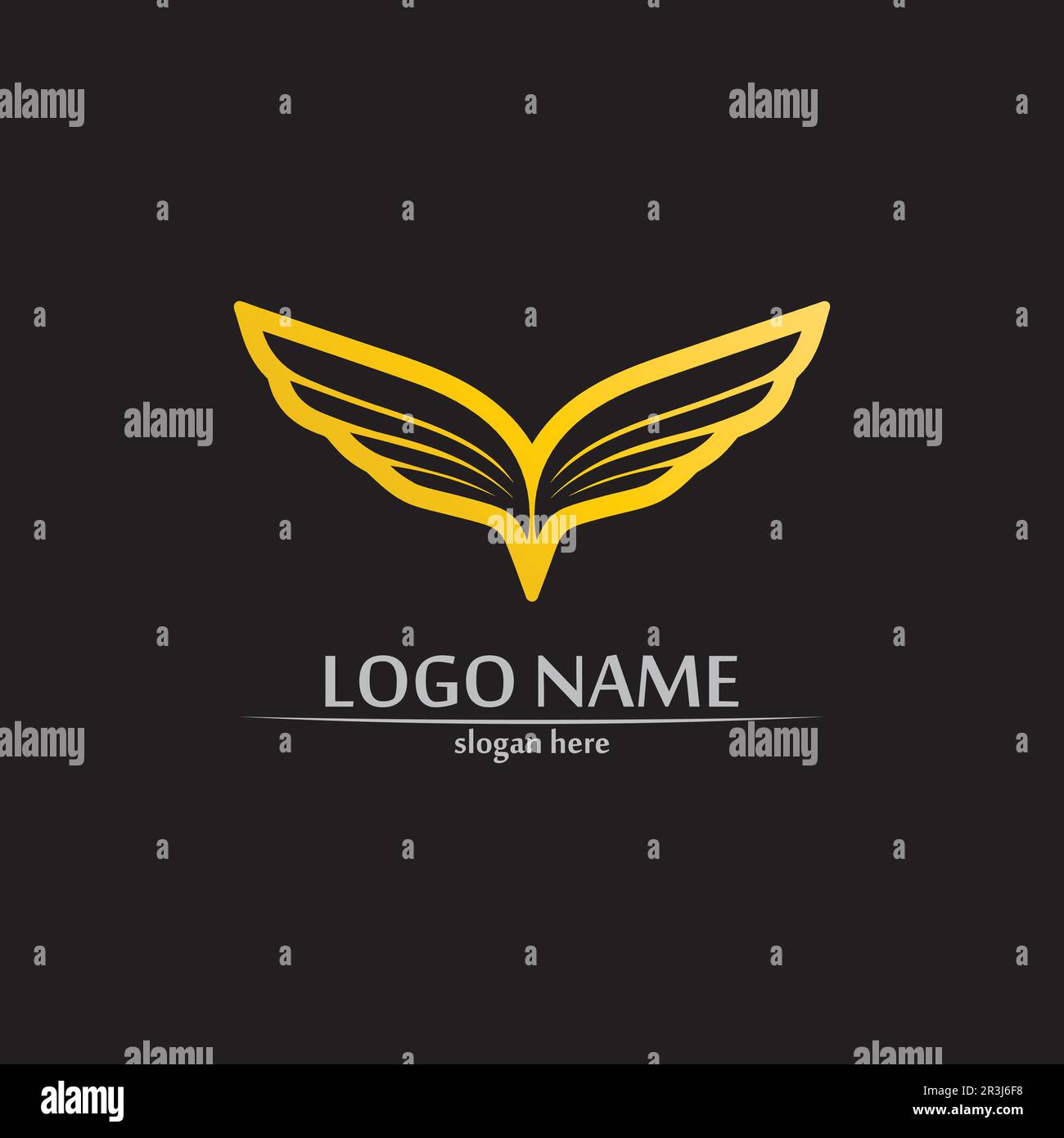 Wings logo Business and design animal wings Vector fast bird symbol ...