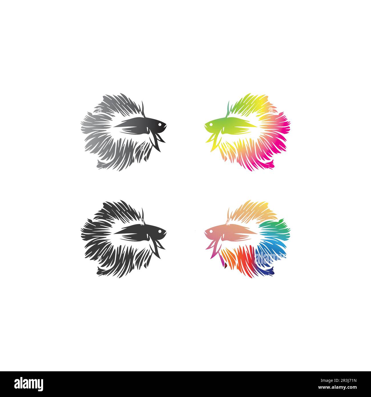 Fish animal aquatic logo beta fish design vector and illustration Stock ...